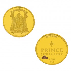 916 Purity 4 Gram Tirupati Design Gold Coin